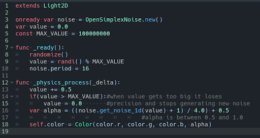 7 Second Tutorial: Smooth Flickering Light in Godot