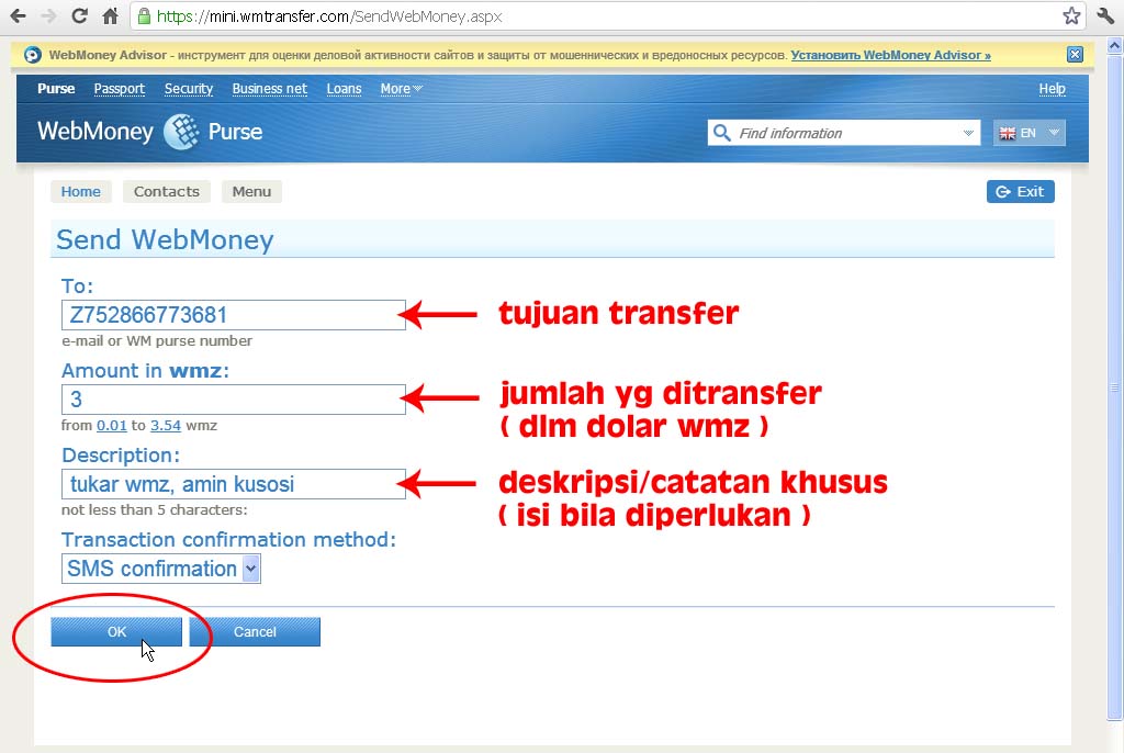 Kerja & Bisnis Online Terpercaya: Cara Transfer Webmoney WMZ Purse