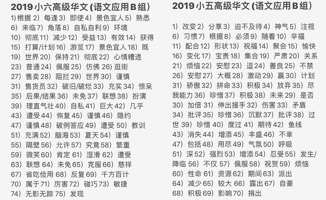 Primary 5 & 6 Higher Chinese (高级华文）