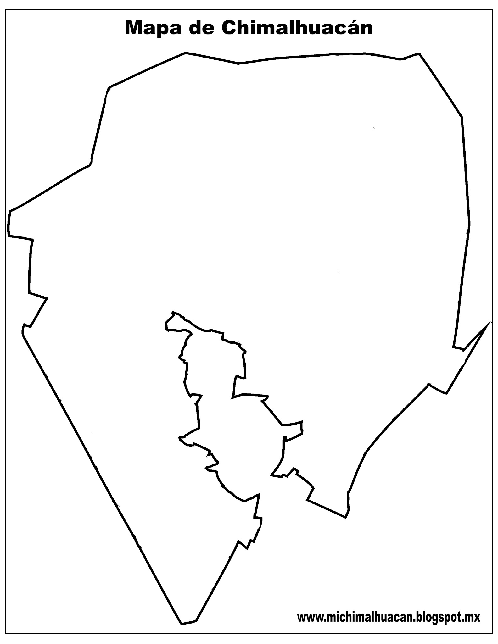 Chimalhuacán, Mapa con y sin nombres de chimalhuacan