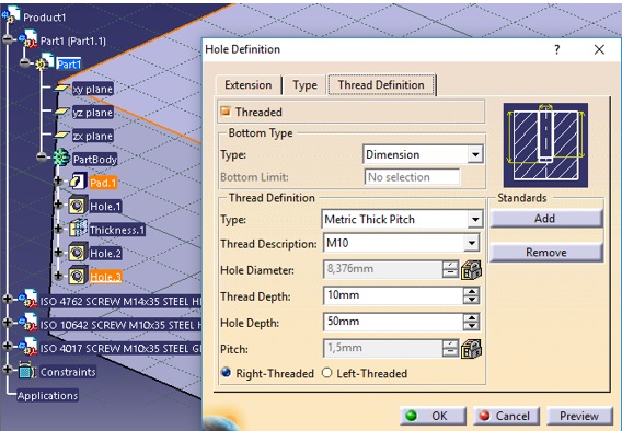TUTORIAL MENGGUNAKAN HOLE PADA CATIA - Guru Teknik Mesin