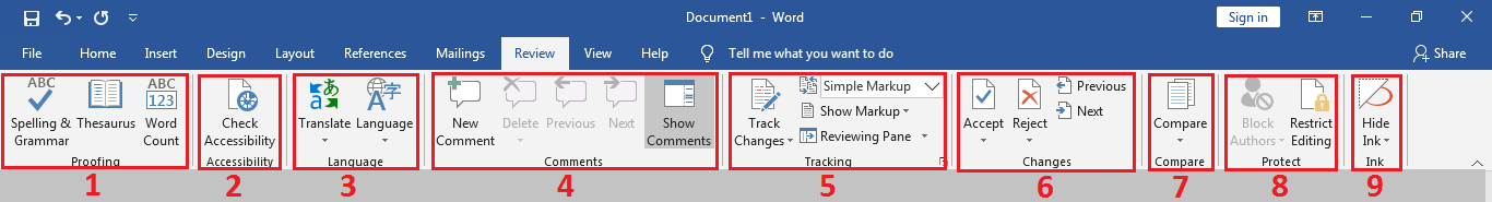 Fungsi Menu Bar pada Microsoft Word 2016