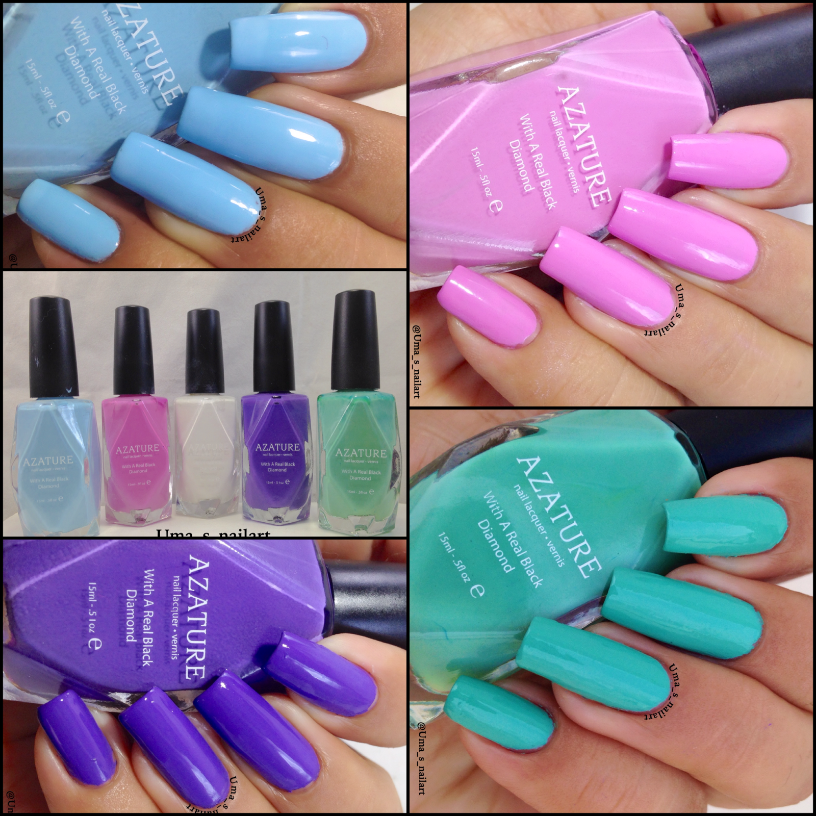 Azature Real Black Diamond Nail Polish Reviews And Swatches...