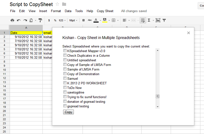 Google Spreadsheet Script To Copy Sheet To Multiple Spreadsheets At A Google Spreadsheet Script To Copy Sheet To Multiple Spreadsheets At A