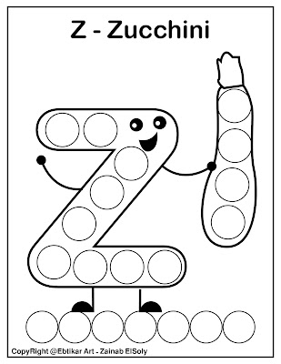 Set of ABC dot Marker Coloring Pages