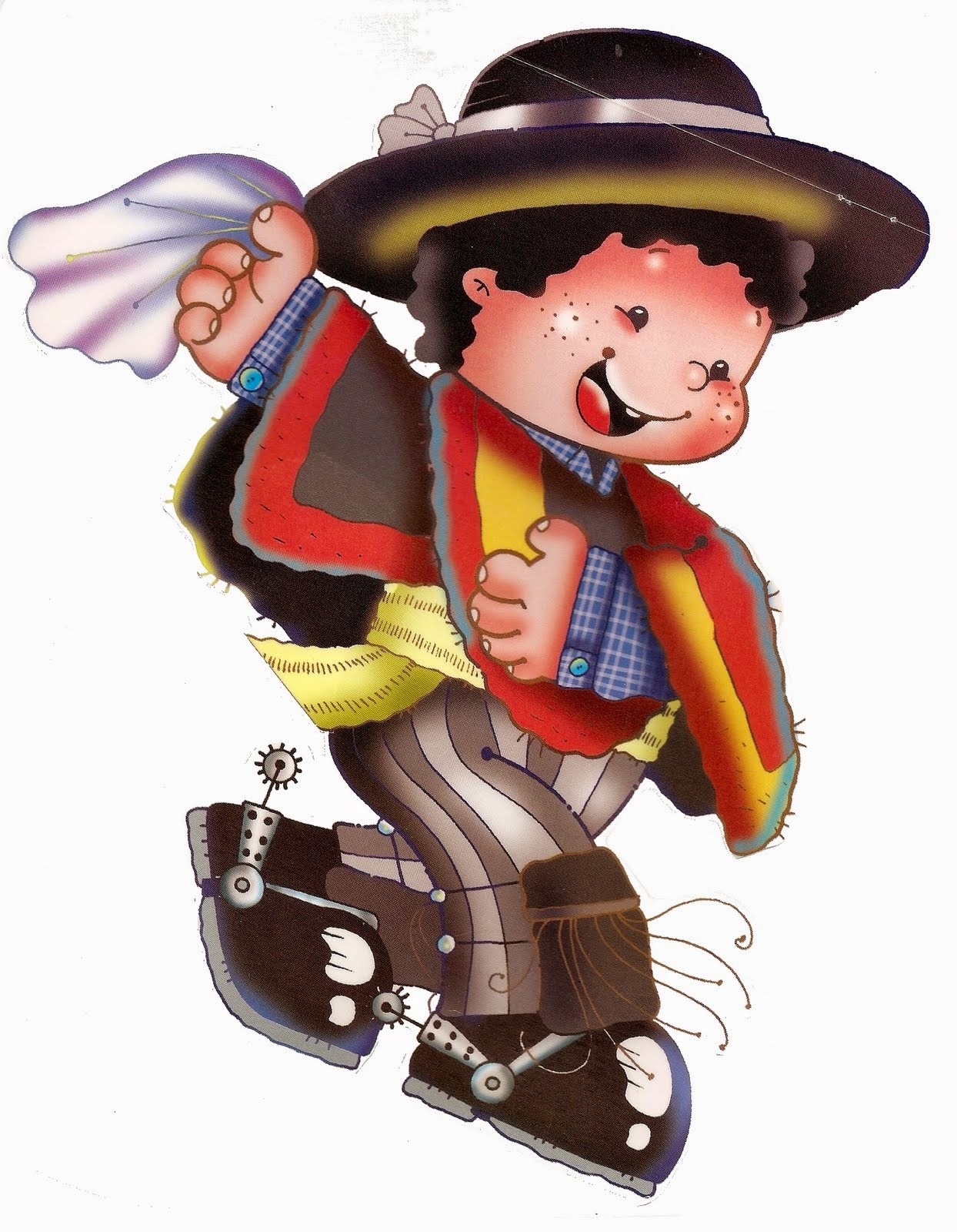 Colorear pareja de huasos chilenos - 1000 dibujos