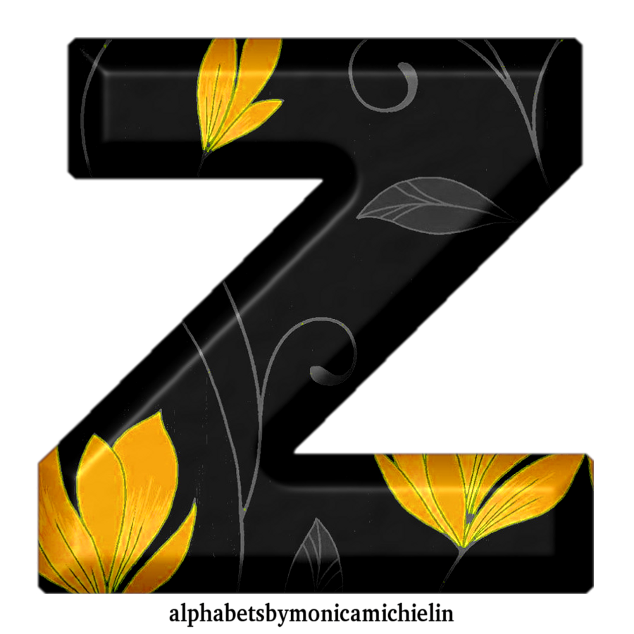 M. Michielin Alphabets: YELLOW FLORAL FLOWER ALPHABET, NUMBERS, ICONS ...