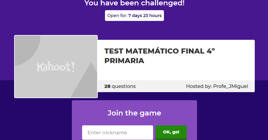 CAMINO DE QUINTO: KAHOOT-FINAL_MATEMÁTICAS 4º