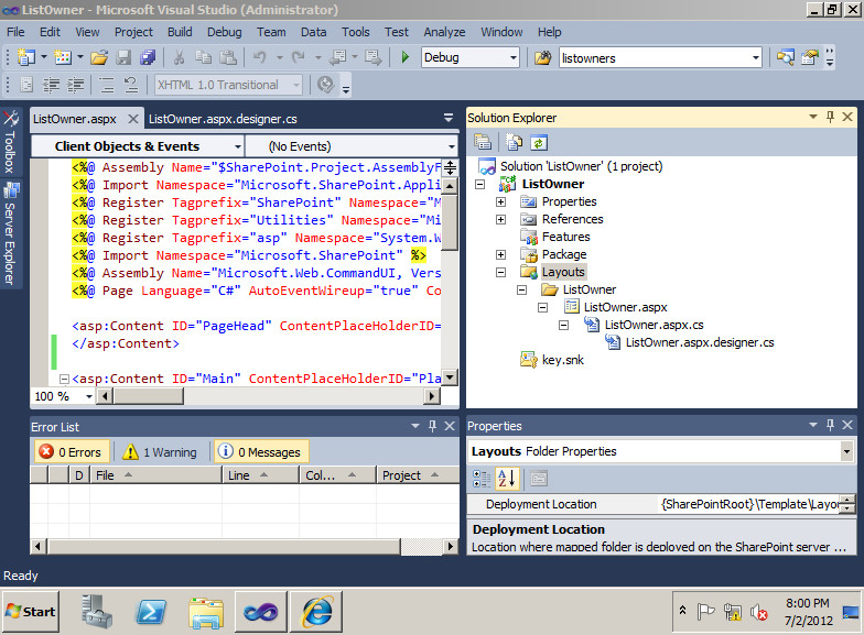How to Create Custom Application Page in SharePoint 2010 to get List ...