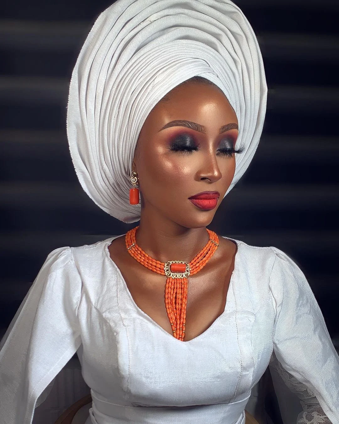 Most beautiful 2021 Nigerian bridal makeup and gele styles | Melody Jacob