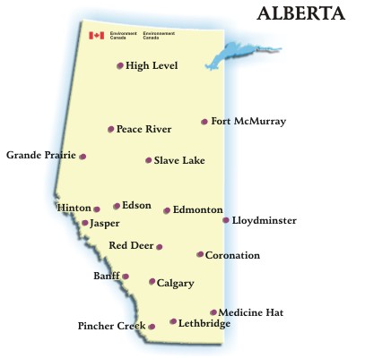 Tallest Building: Map of Alberta Province Pictures