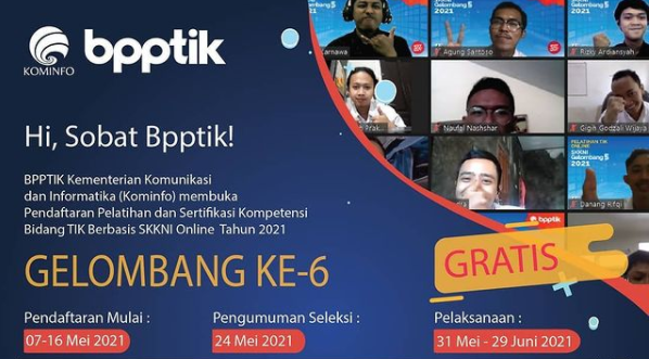 Gratis, Pendaftaran Pelatihan dan Sertifikasi Kompetensi Bidang TIK ...