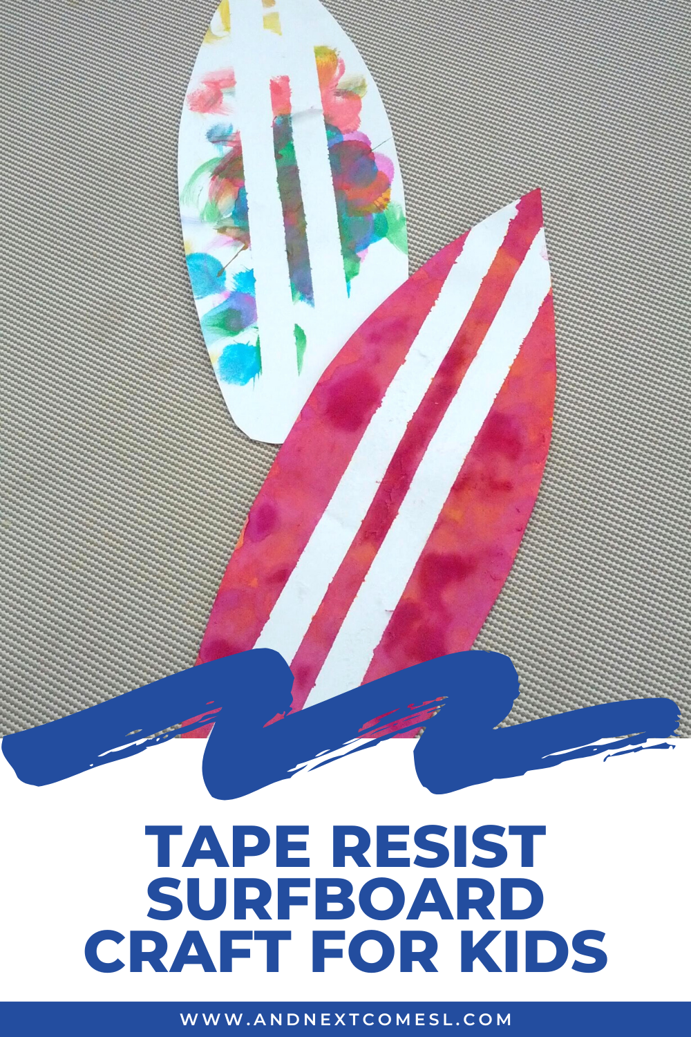 Tape Resist Surfboard Craft for Kids | And Next Comes L - Hyperlexia ...