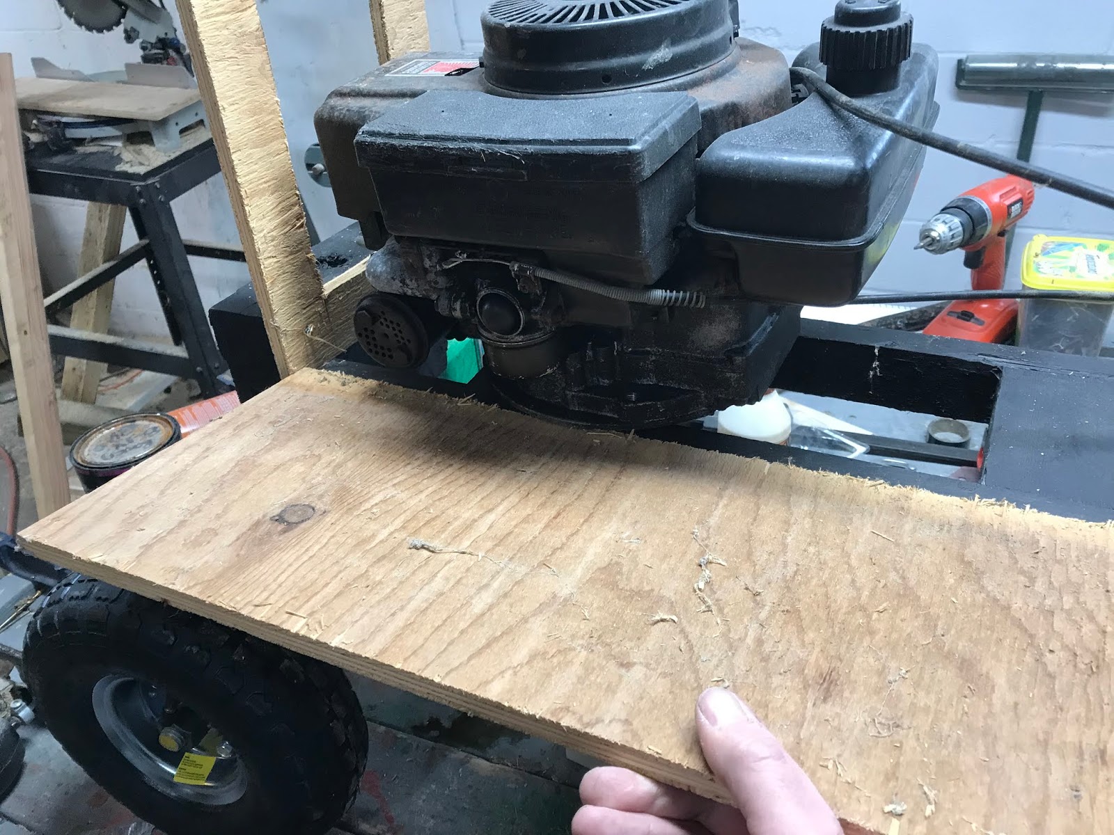 Building a Garden Tractor Out of Wood - Mounting the Engine | Small ...