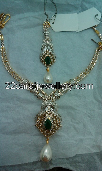 Simple Diamond Set with South Sea Pearls - Jewellery Designs