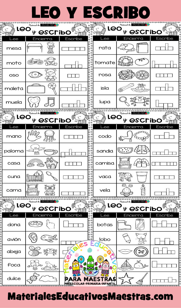 Cuadernillo Leo y Escribo | Materiales Educativos para Maestras