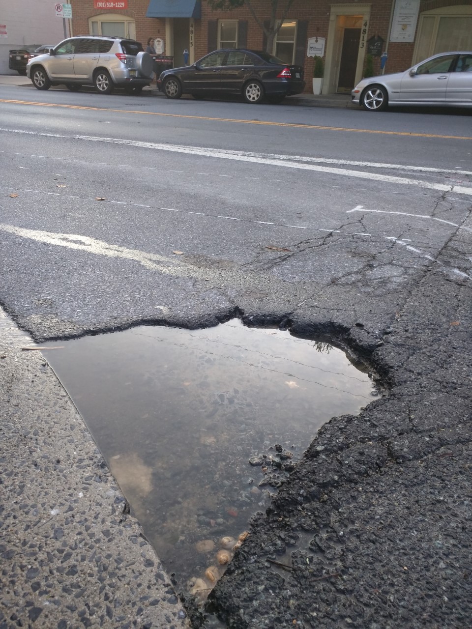 Robert Dyer @ Bethesda Row: Massive pothole, utility work present ...