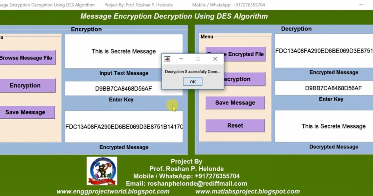 Des Encryption Decryption Using Matlab Project Source Code Cryptography Using Des Algorithm