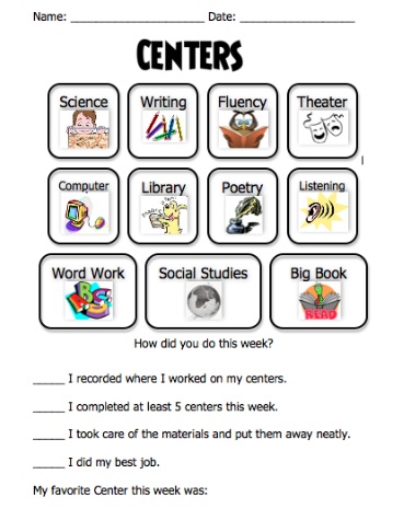Center Worksheets
