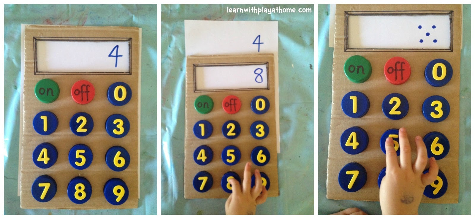 Learn with Play at Home: Bottle Top Calculator. Number Writing and ...