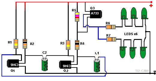 * Eletrônica Campo Elétrico: Circuito esquema led's intermitentes.