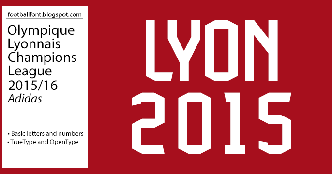 Football Fonts: Olympique Lyonnais UEFA Champions League 2015/2016 ...