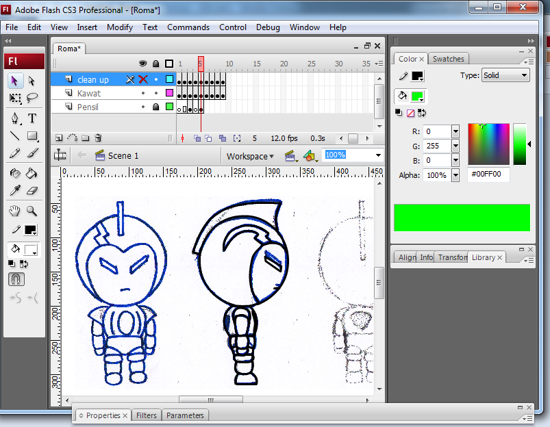 Belajar Design Multimedia dan Animasi: Animasi 2D Turn Around Karakter