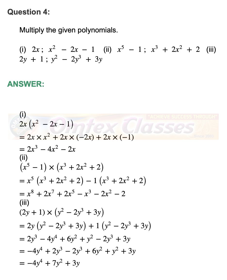 Education: Chapter 3 - Polynomials Mathematics Part I Solutions for Class 9 Math Practice Set 3.2