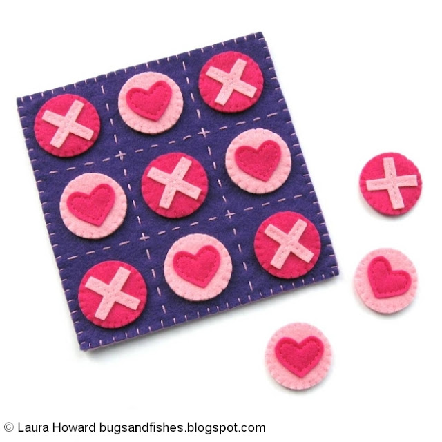 Bugs and Fishes by Lupin: Felt Hearts & Kisses Tic Tac Toe Set for ...