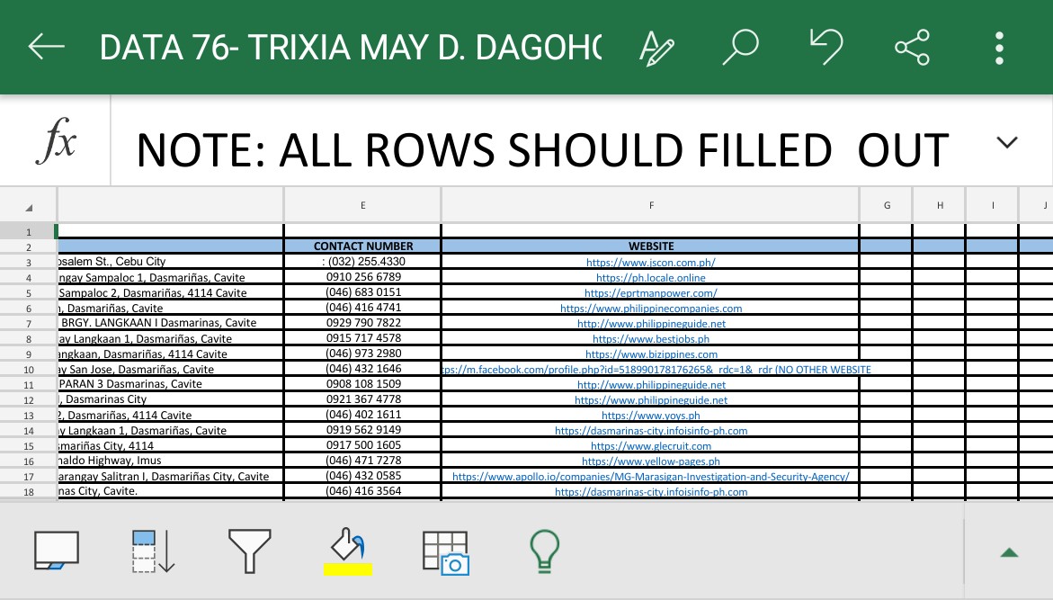 EXCEL DATA ENCODING EDE 2020