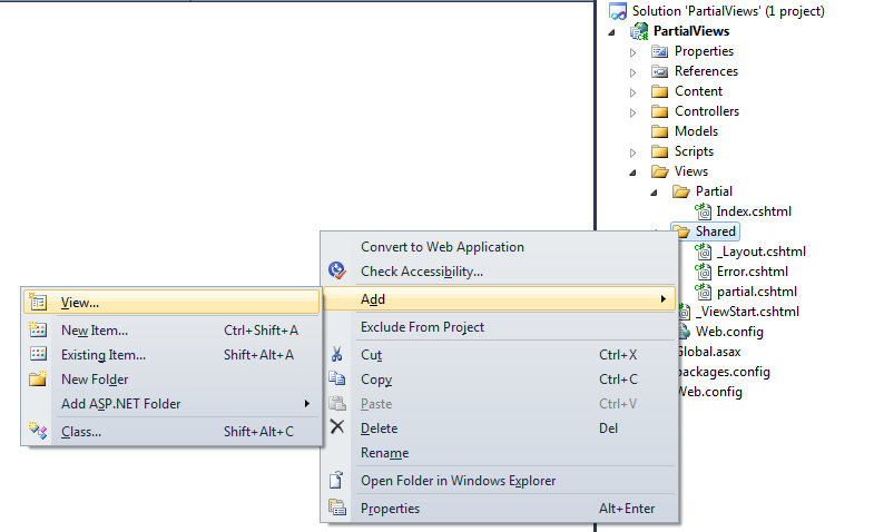 Partial View in Asp.net MVC3 Razor | 20Fingers2Brains