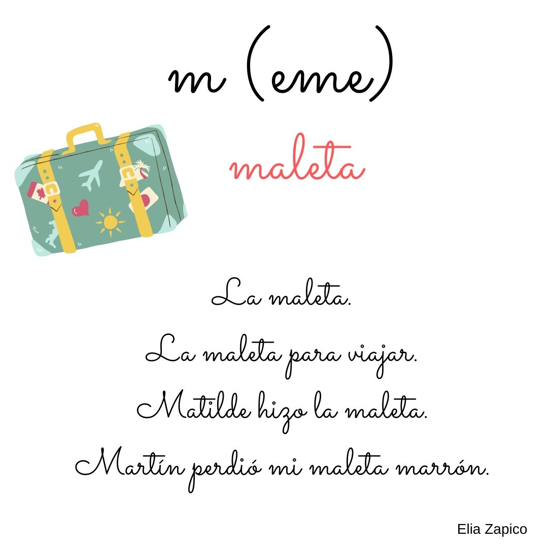 Fichas de lectura: letra m