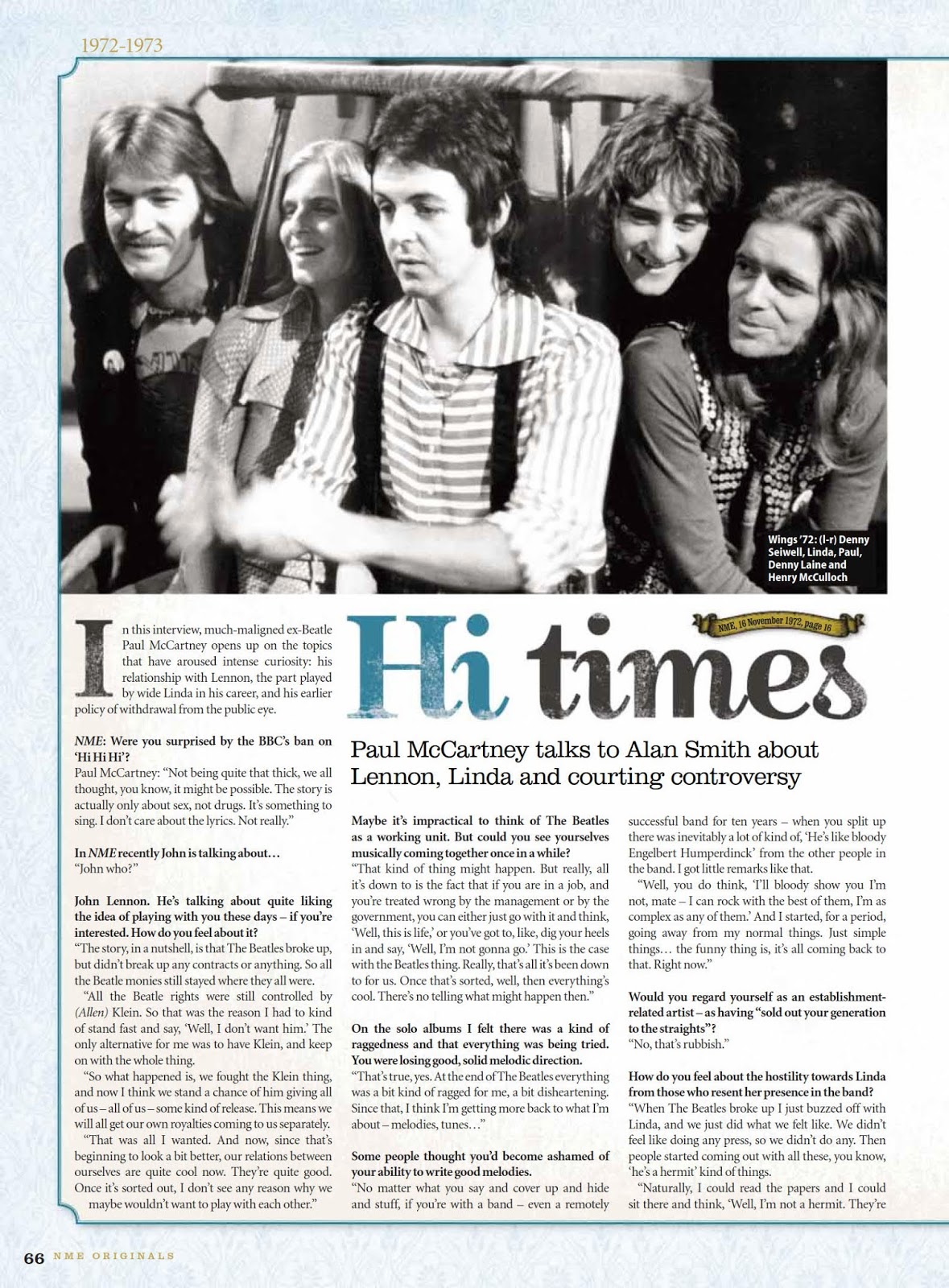 The BEATLES Illustrated: The Beatles. The Solo years 1970-1980 · NME ...