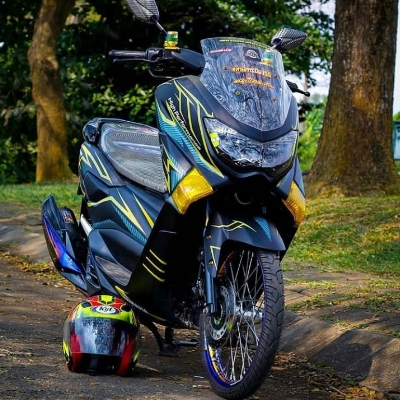 Modifikasi Nmax Hitam, Putih dan Abu Abu Terbaru 2020 - Dudungmaman07