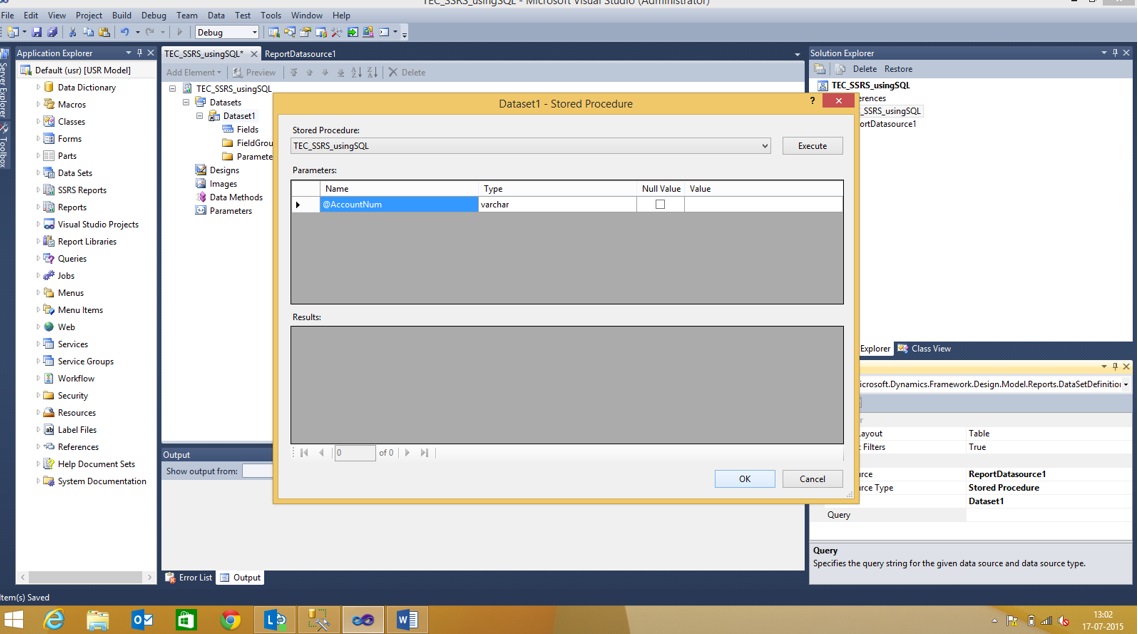 Ax 2012 Make Ssrs Report Using Sql Stored Procedure