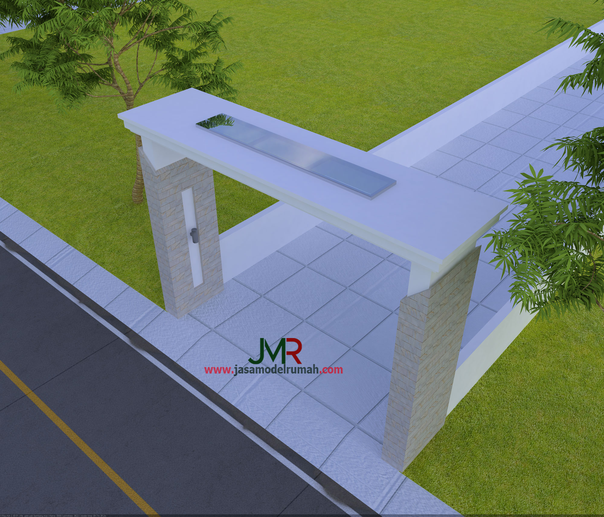 GATE PERUMAHAN MINIMALIS - www.jasamodelrumah.com