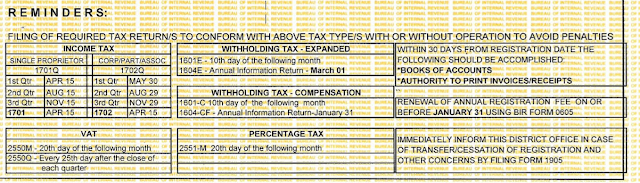 WBBBB Accounting & Management Services: BIR COR Reminders