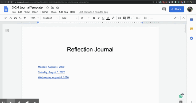 Learn Lead Grow: Create a Reflection Template in Google Docs with the ...