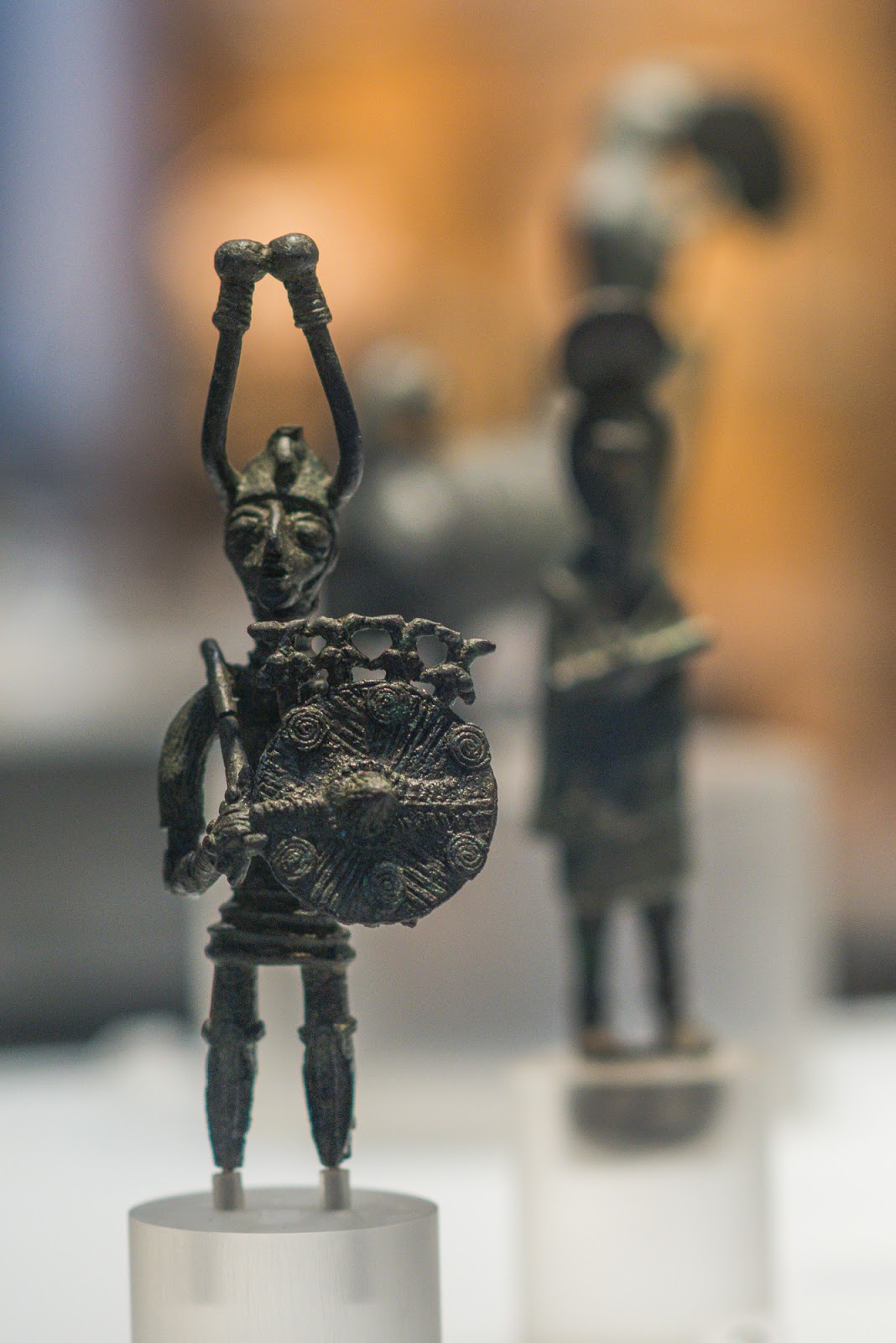 Nuragic warrior carrying a shield with four daggers 1600-900 BCE