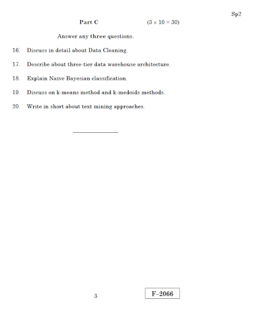 Alagappa University M.Sc.,(CS)- DATA MINING AND DATA WAREHOUSING APRIL 2019 Question Paper ...