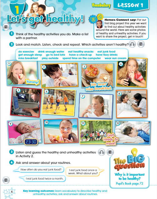 English Time: 6º: UNIT 1: LET'S GET HEALTHY!