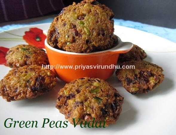 Priya's Virundhu: Green Peas Vadai Recipe/Dried Green Peas Vadai Recipe ...