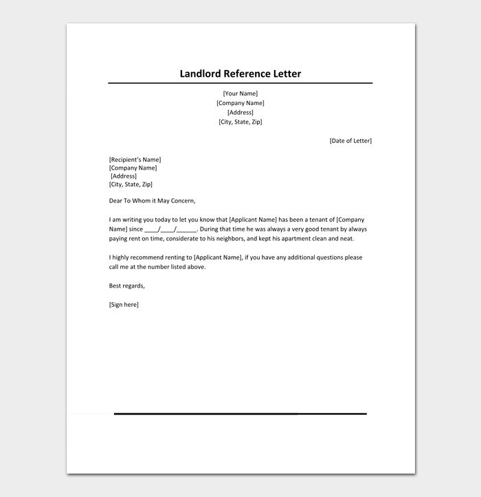 Housing Reference Letter Template ~ Resume Letter