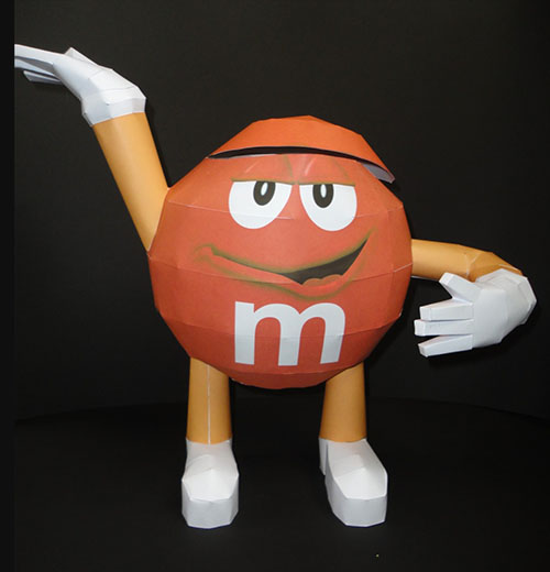 M&M's Red Mascot Papercraft Container | Paperized Crafts