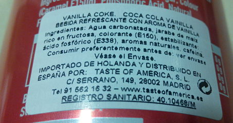 Coca Cola sabor vainilla : Consume Calidad