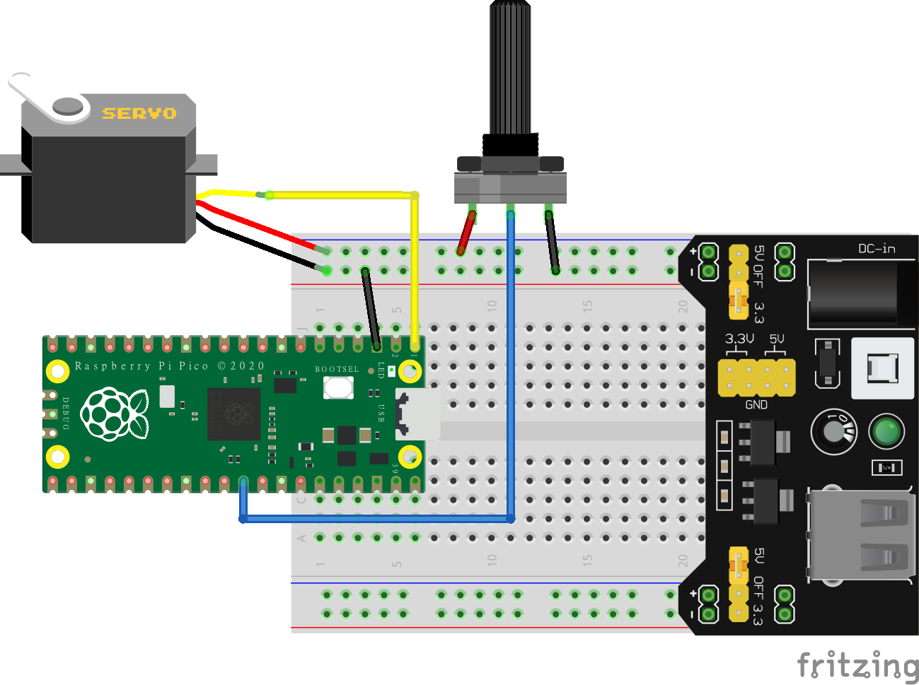 Raspberry Pi Pico筆記(11)：控制伺服馬達Servo
