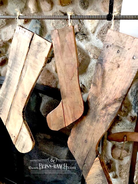 Bliss Ranch: Old Time Wood Christmas Stockings