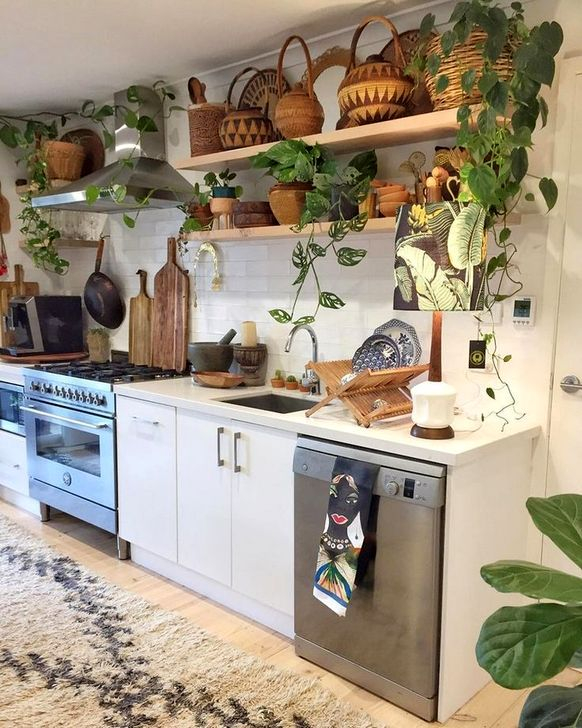 30+ Dreamy Bohemian Style Kitchen Design Ideas To Try Asap ~ cameretta001