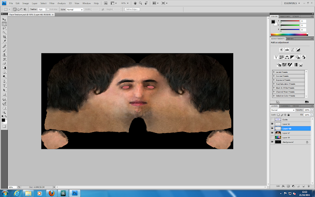 Virtual Environments: Modelling My Face - Creating Textures Continued