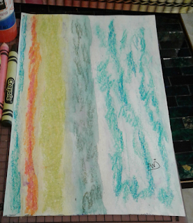 Sketchwriterjess: Watercolor Pencil and Crayon: Abstract Mixed Media Study